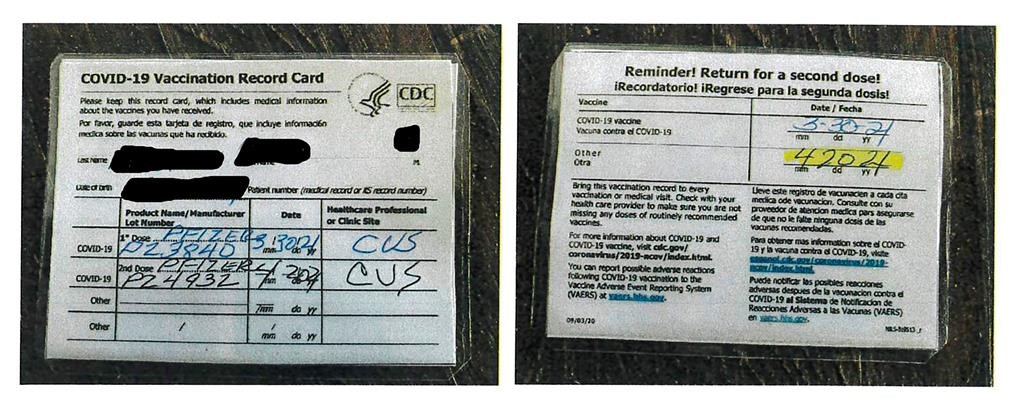 Authorities: Fake vaccination cards sold at California bar | CityNews ...