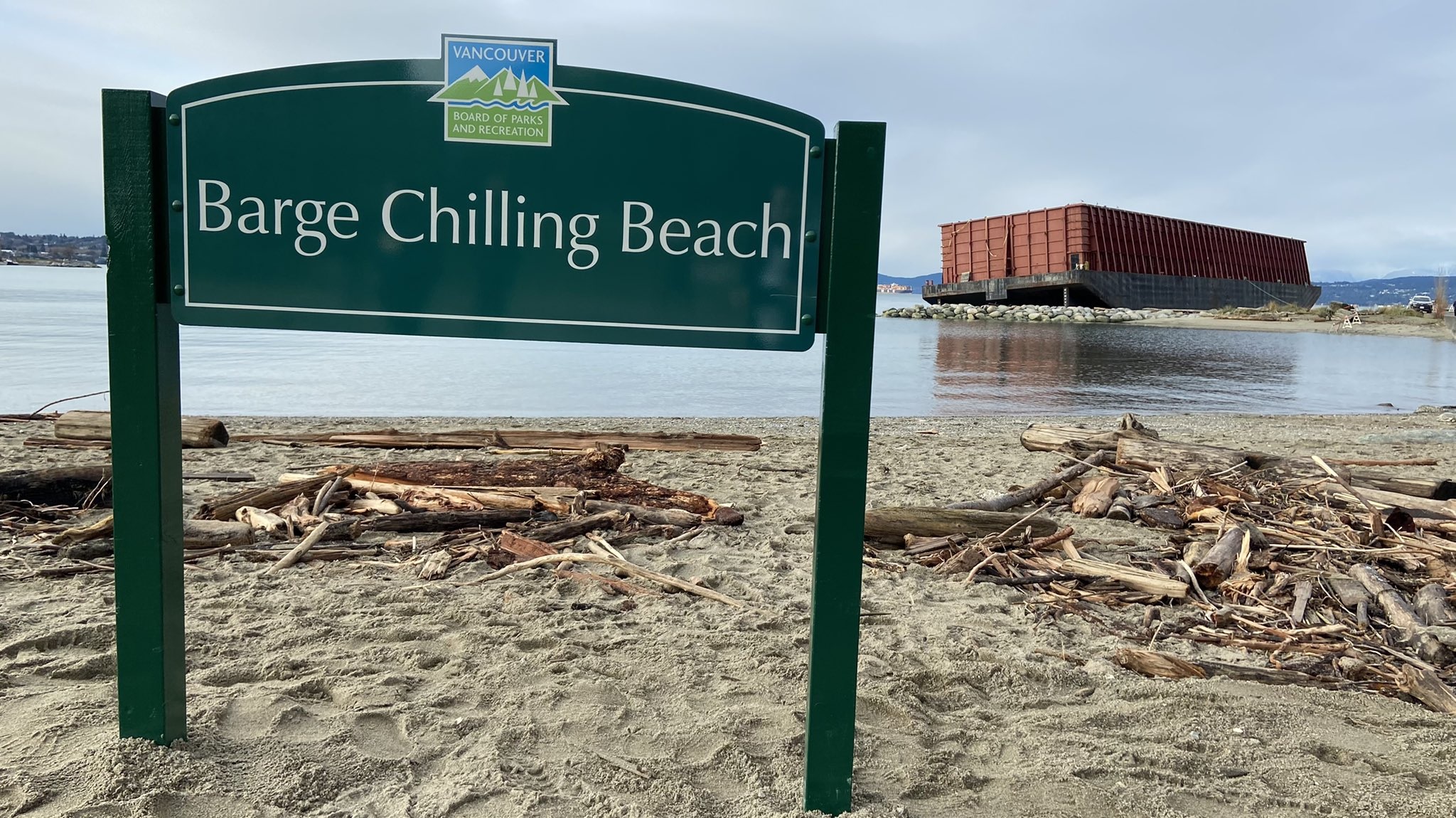 Barge Chilling Beach officially recognized by Vancouver Park Board