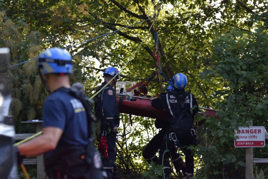 Vancouver fire rescues man after fall down steep UBC cliff