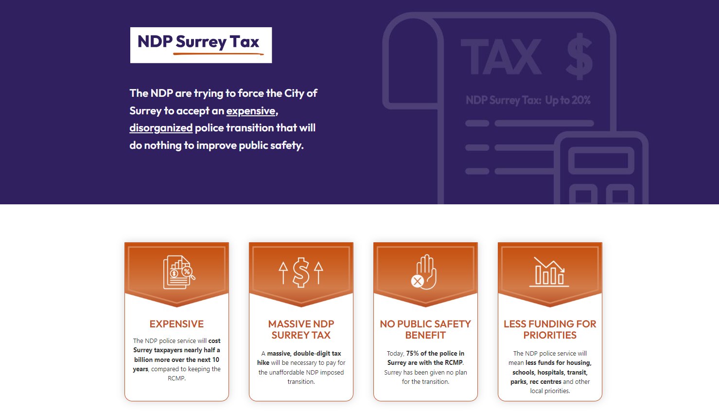 NDP Surrey Tax website critical of police transition | CityNews Vancouver