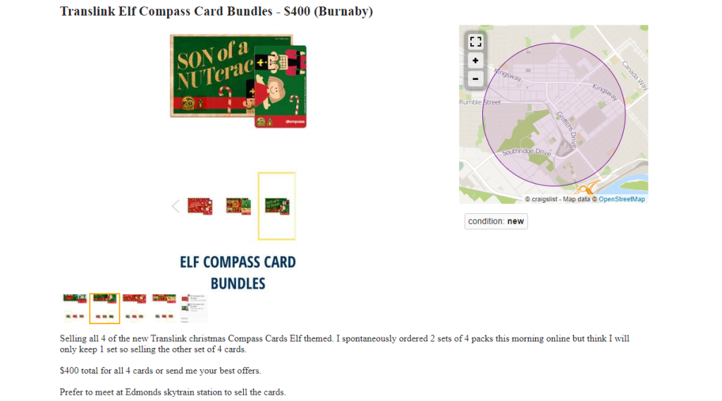 Elf-themed Compass Cards being resold - CityNews Vancouver
