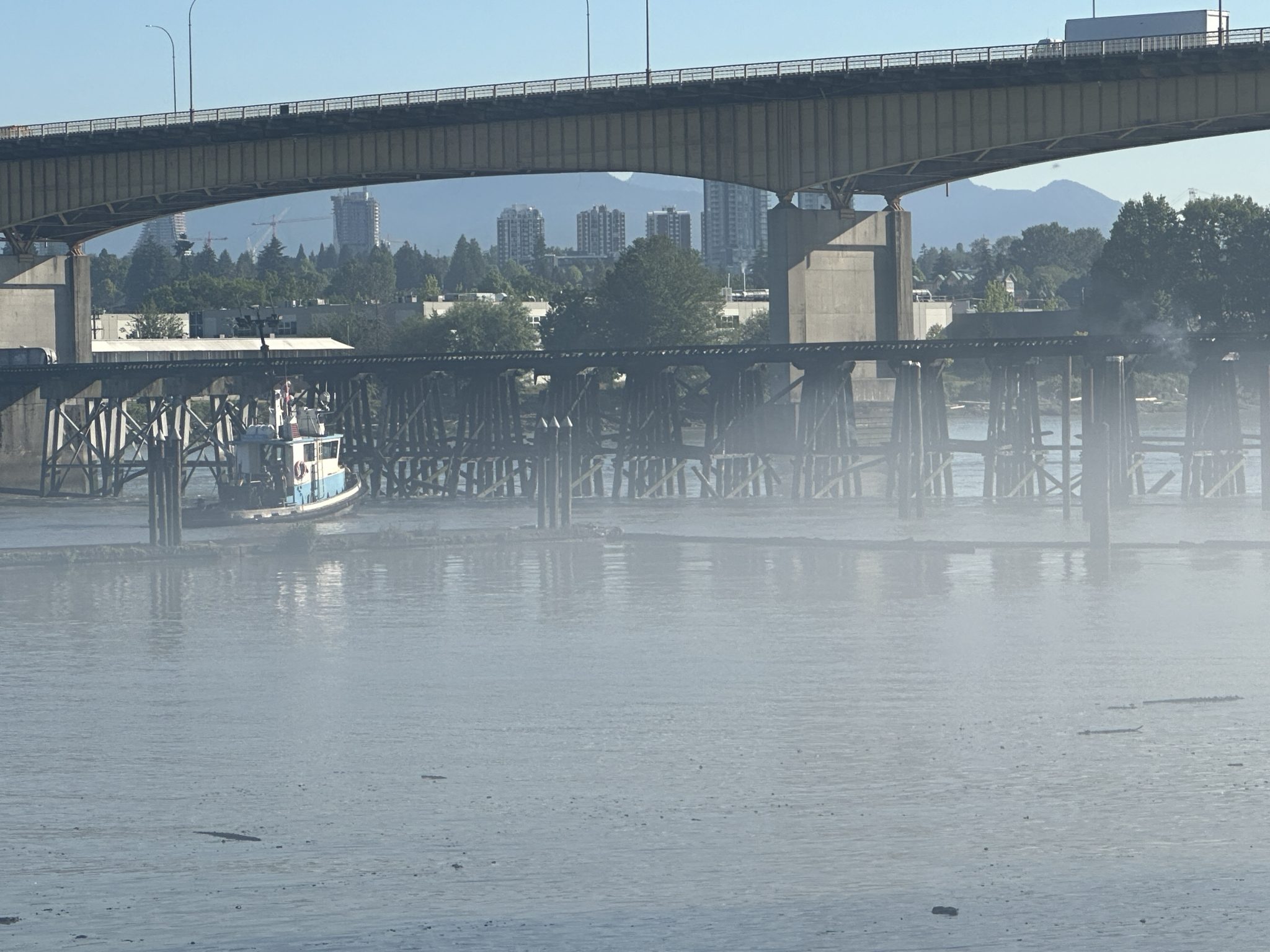 Richmond-Vancouver rail bridge fire still smouldering