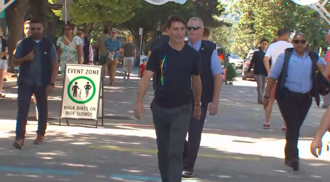 Prime Minister Justin Trudeau stops at Vancouver Pride Parade