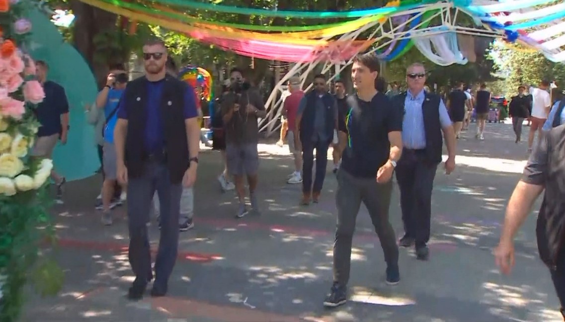 Prime Minister Justin Trudeau stops at Vancouver Pride Parade