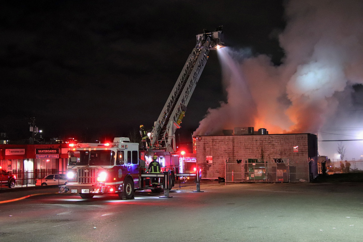 Late-night Surrey fire damages multiple businesses