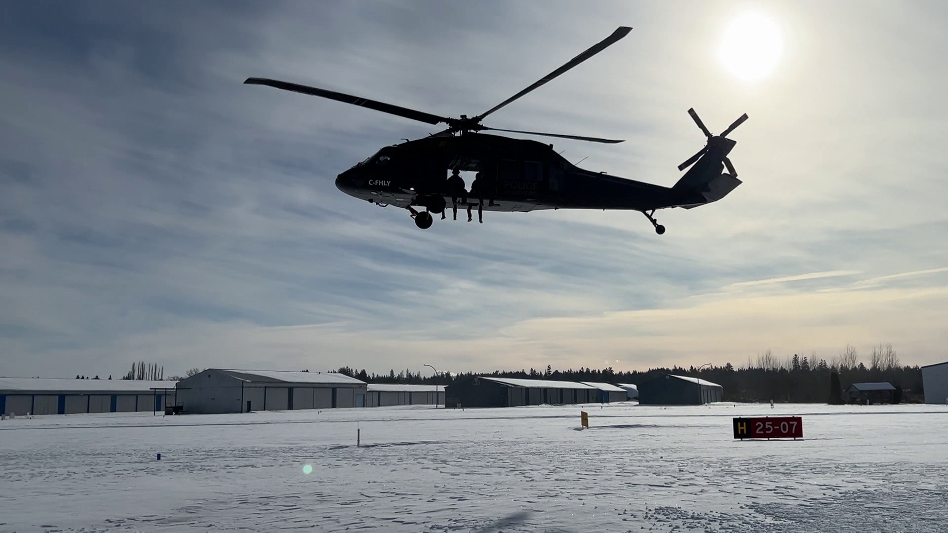 RCMP helicopter patrolling B.C.-U.S. border as part of security plan