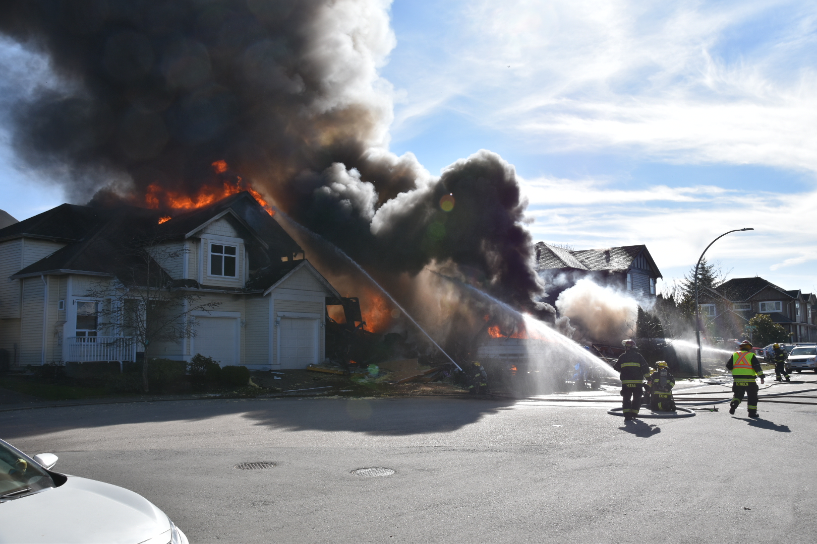 1 unaccounted for, 2 in serious condition after 5-house fire, explosion ...