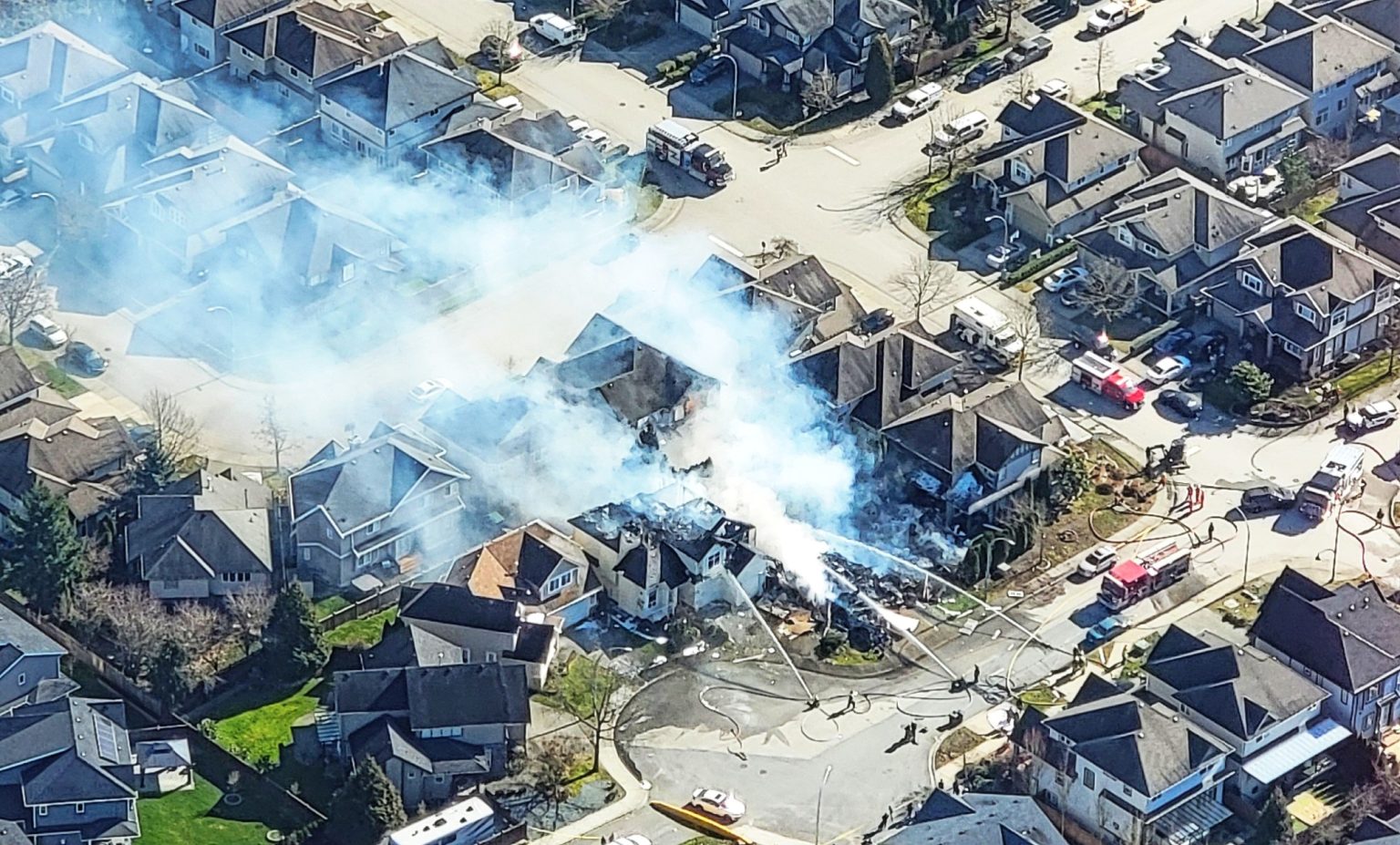 1 person confirmed dead after massive Langley explosion, fire