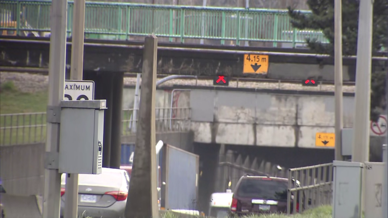 Truck strikes Rice Mill Rd overpass along Highway 99 in Richmond