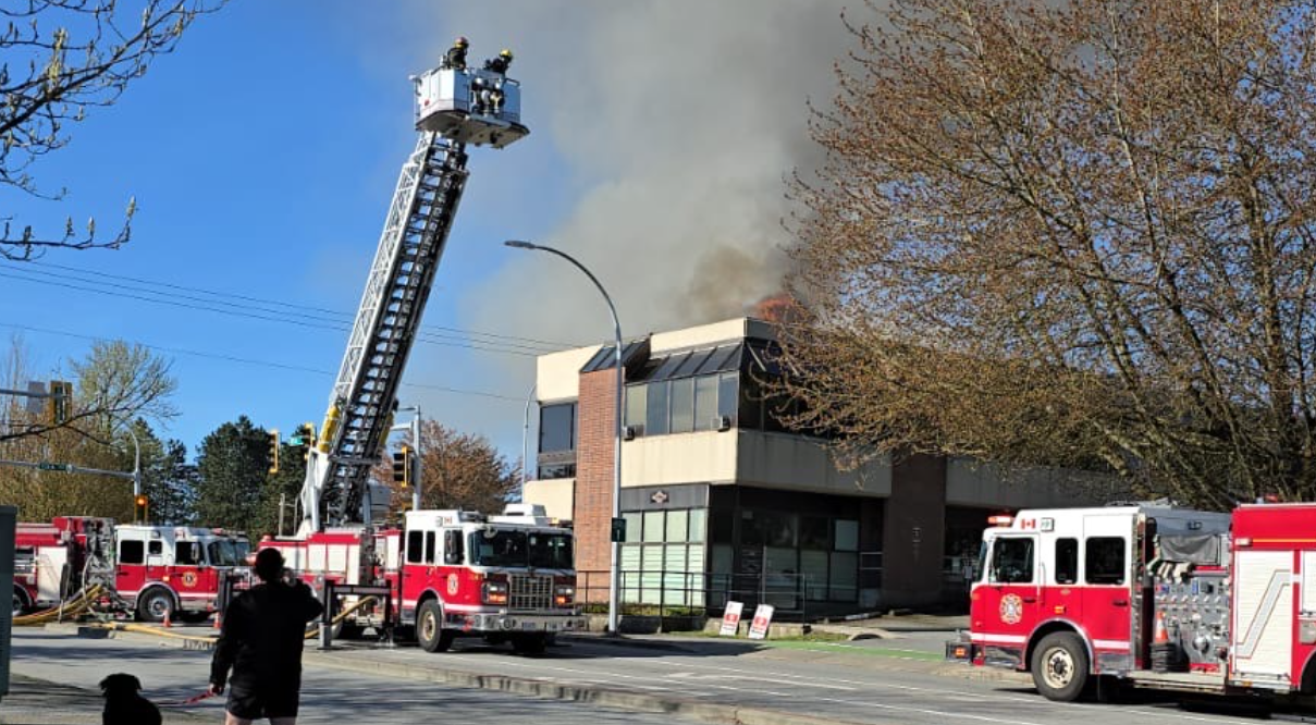 Several businesses involved in massive fire near Surrey's Guildford ...