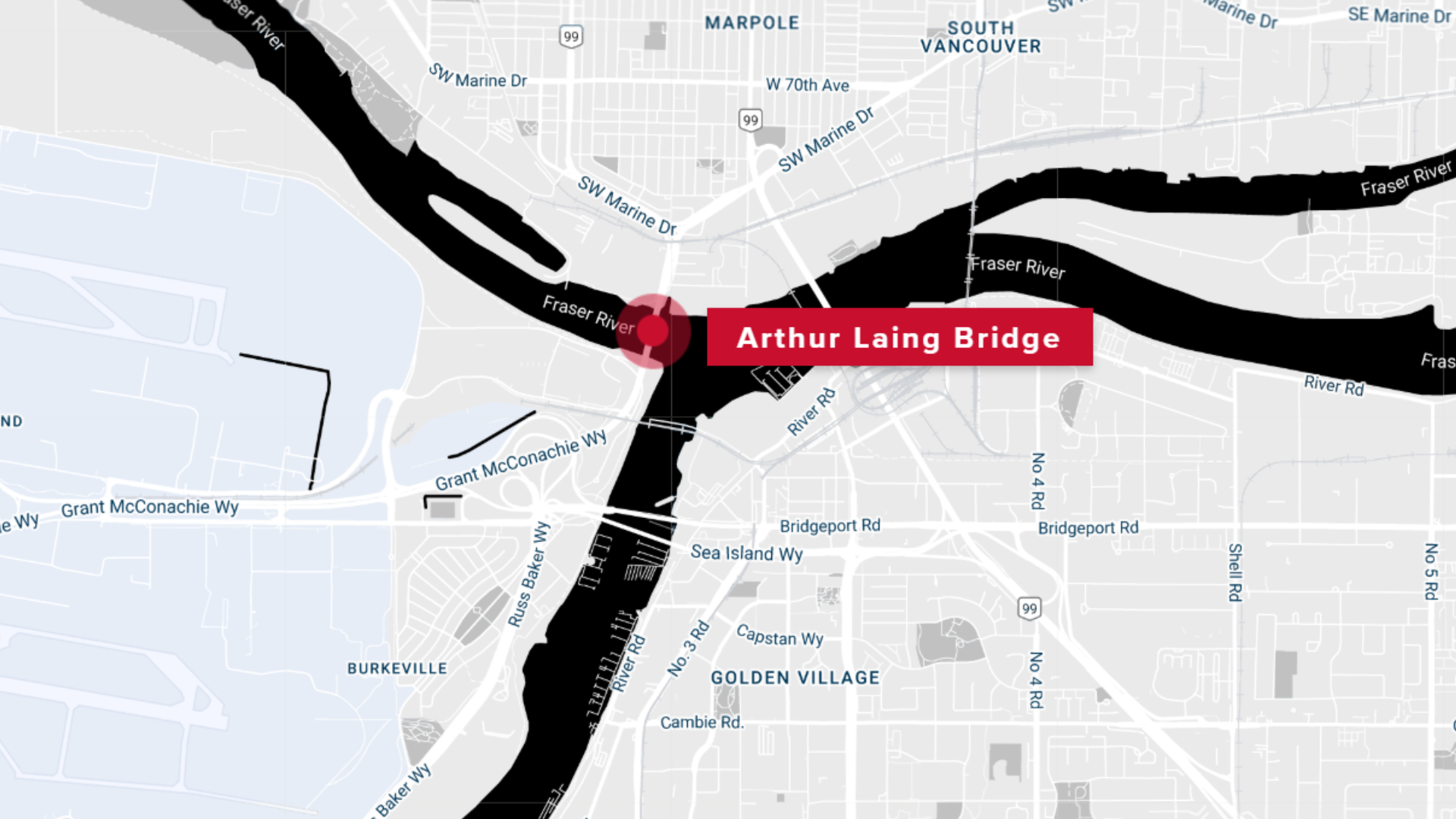 Arthur Laing Bridge reopens northbound after earlier accident