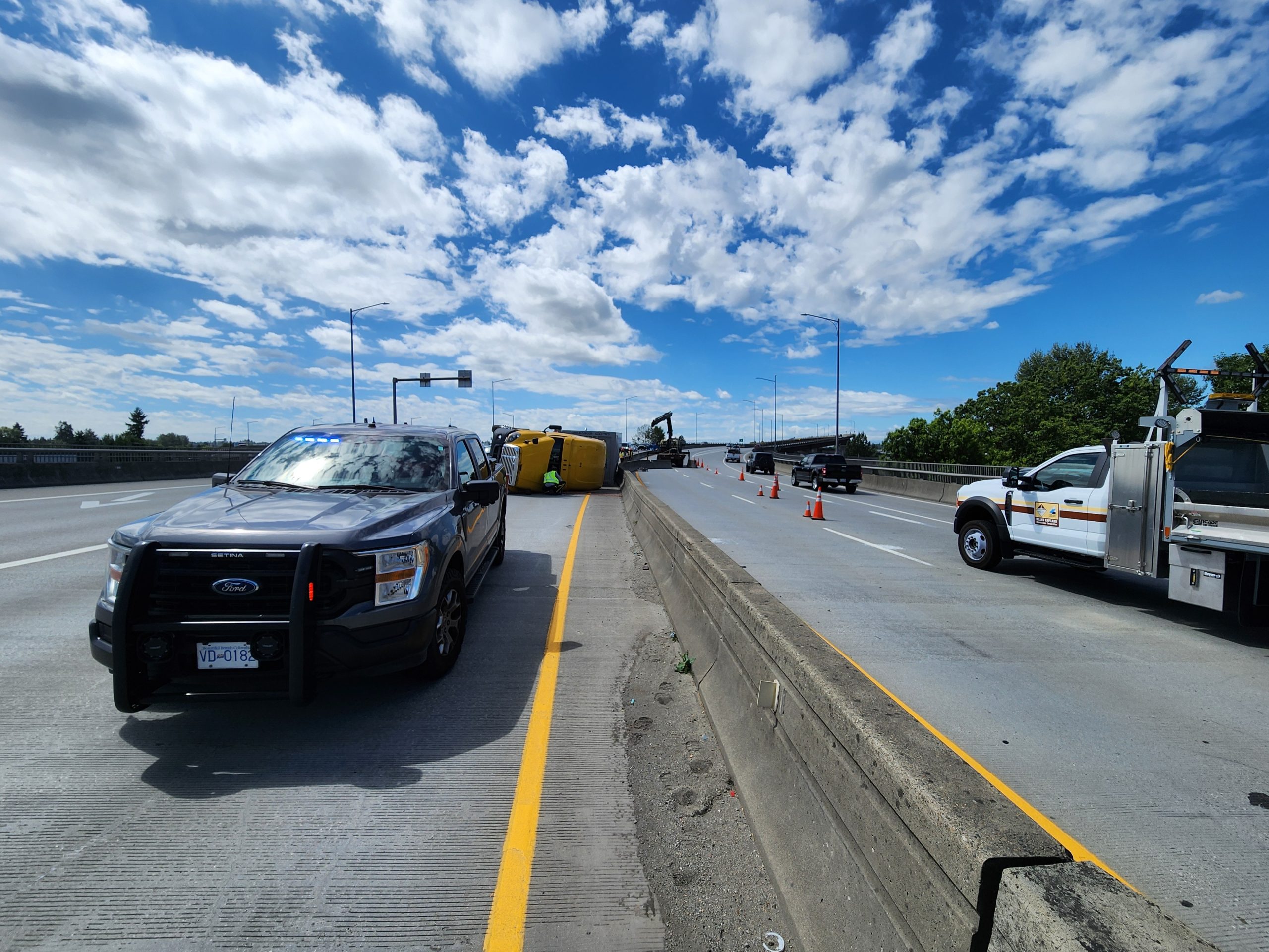 Semi rollover on Golden Ears Bridge causes delays: RCMP