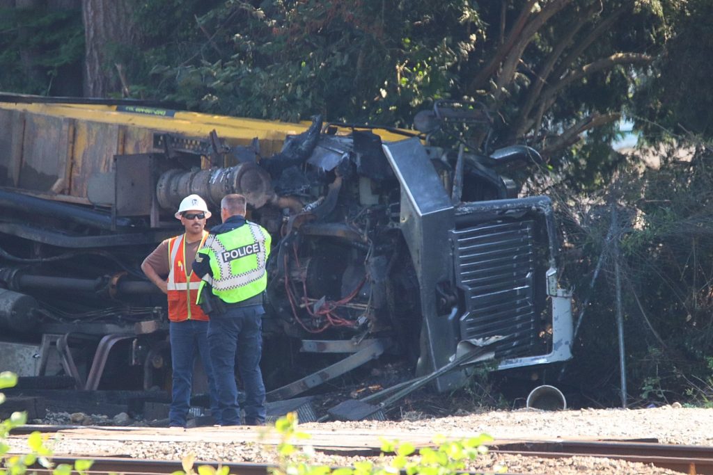 1 air-lifted to hospital after Maple Ridge crash involving train