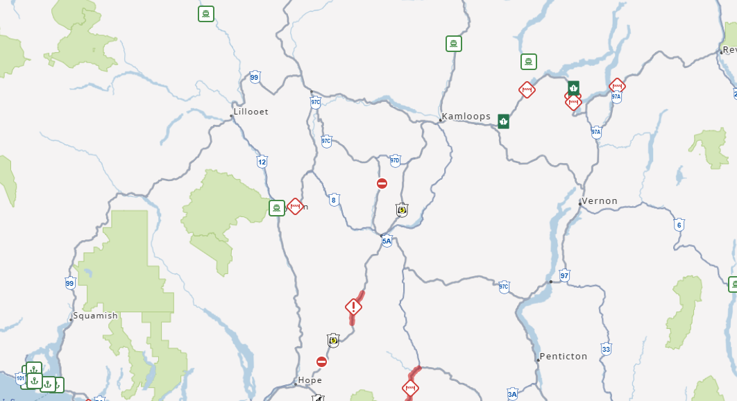 Section of HWY 5 opens to single-lane alternating traffic after semi fire